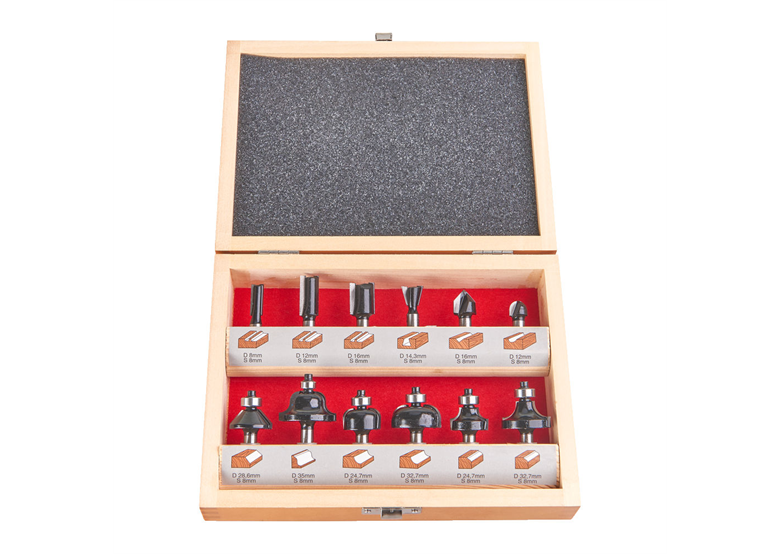 Zestaw frezów z trzpieniem 8mm 12szt. AEG ROUTER | Narzedzia.pl
