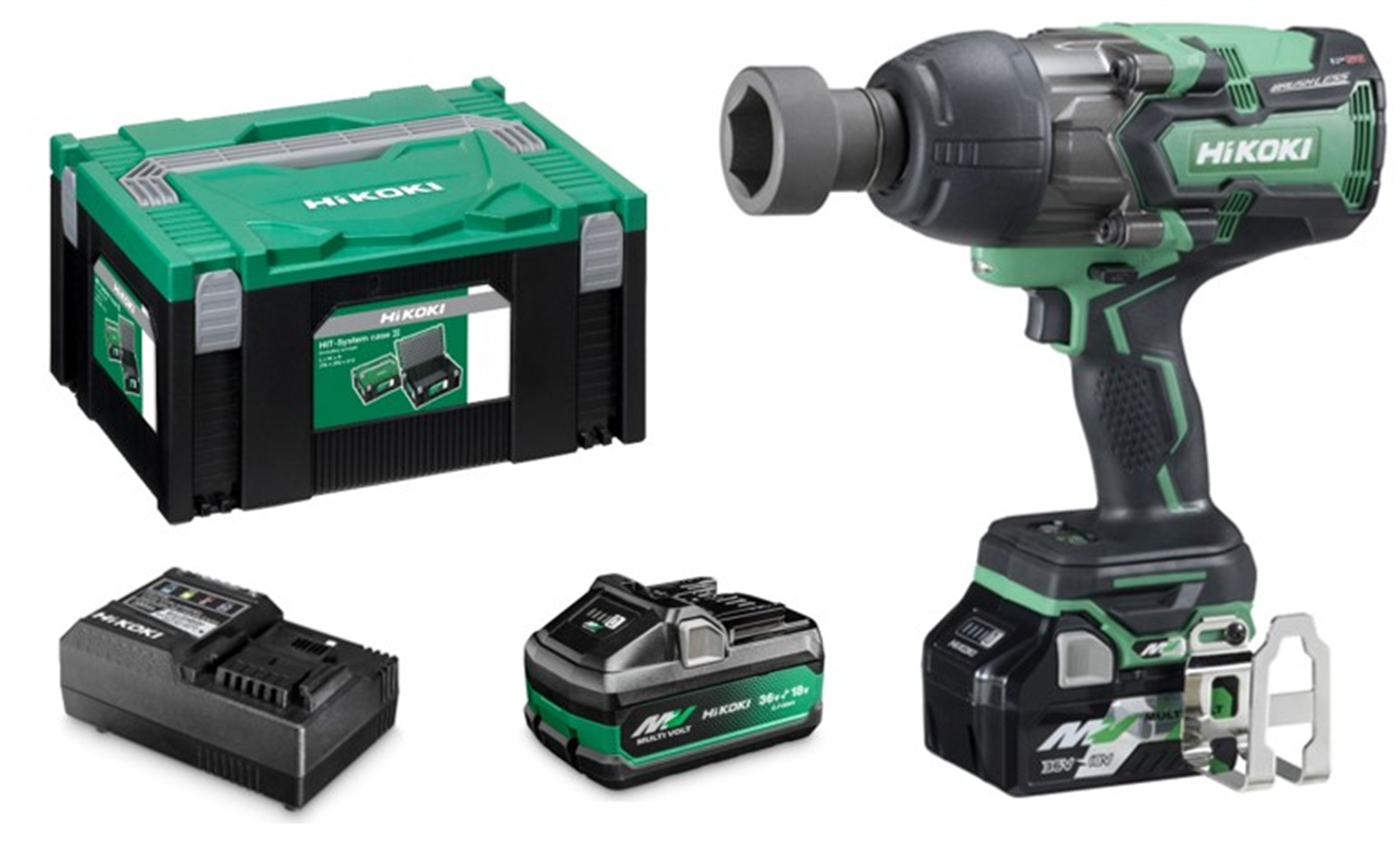 Klucz udarowy Hikoki WR36DA WRZ 2x2,5Ah HIT-SYSTEM HSC3 - Narzedzia.pl