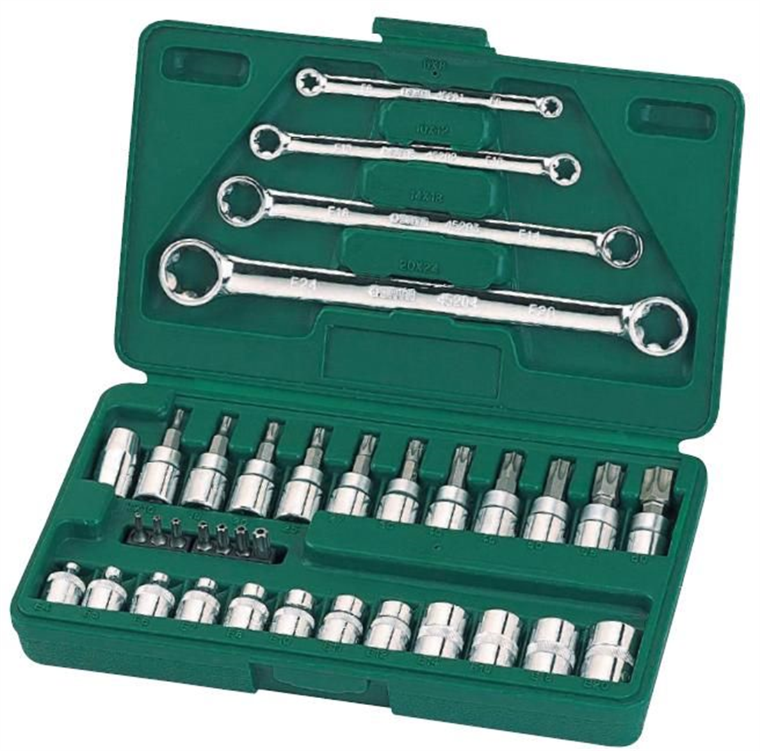 Zestaw 35-części TORX 1/4" i 3/8" Sata 09010 | Narzedzia.pl
