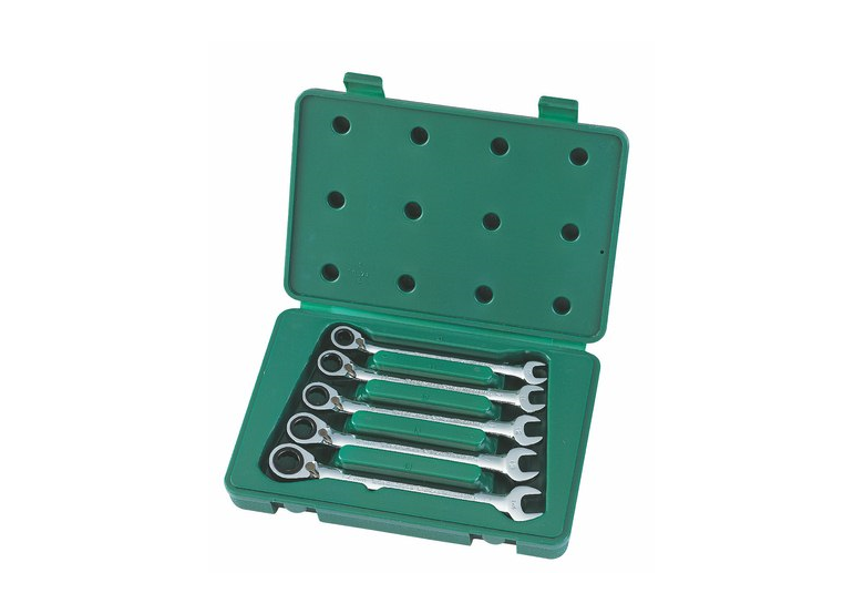 Zestaw 5 kluczy płasko-oczkowych z przełącznikiem kierunku z grzechotką ...